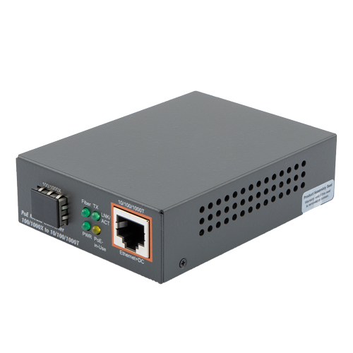PoE Ethernet Media Convertor, Triple Speed Gigabit, 10/100/1000TX RJ45 ...