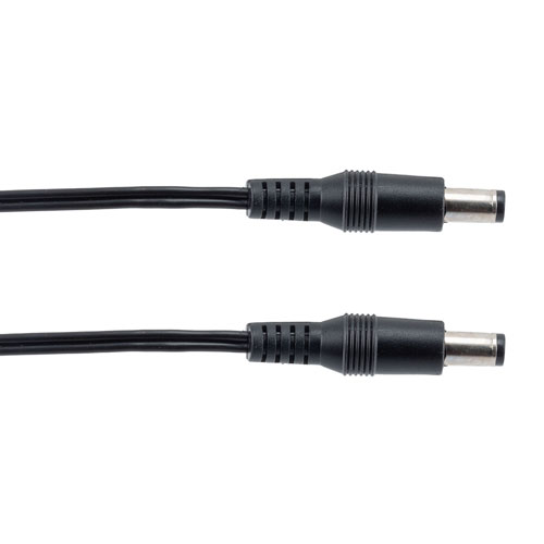 DC Flat Power Cable, 5.5mm/2.1mm Male To Male, PVC, Black, 22 AWG, 3-Foot